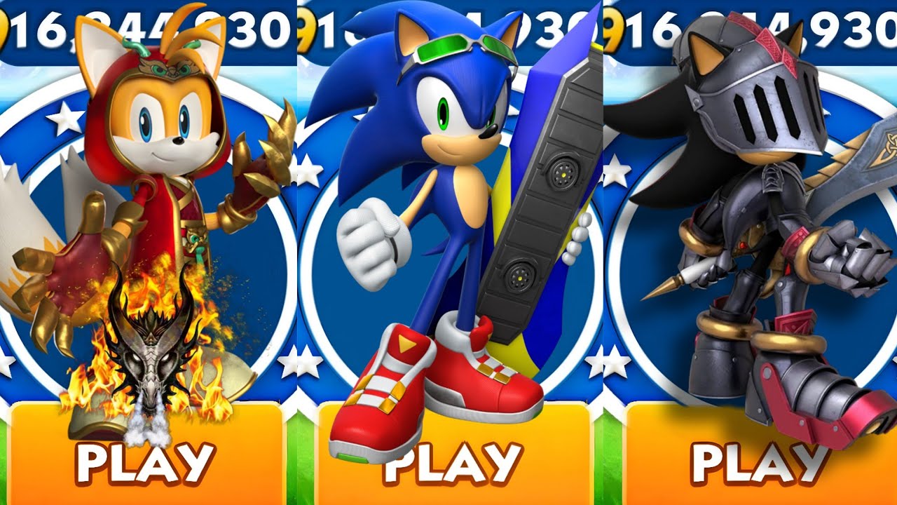 Sonic Dash - Dragon Tails VS Extreme Gear Sonic VS Sir Shadow _ Sonic ...