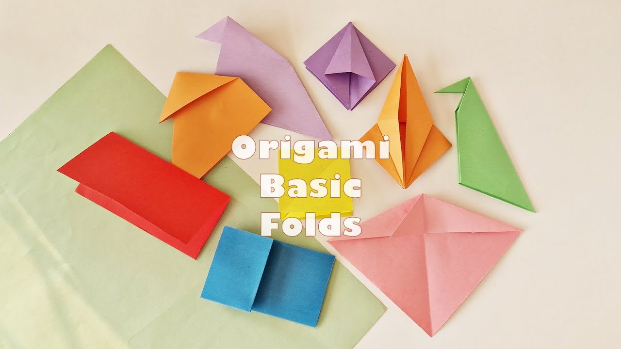 Learn Origami basic Folds | Origami for Beginners | 10 basic Origami ...