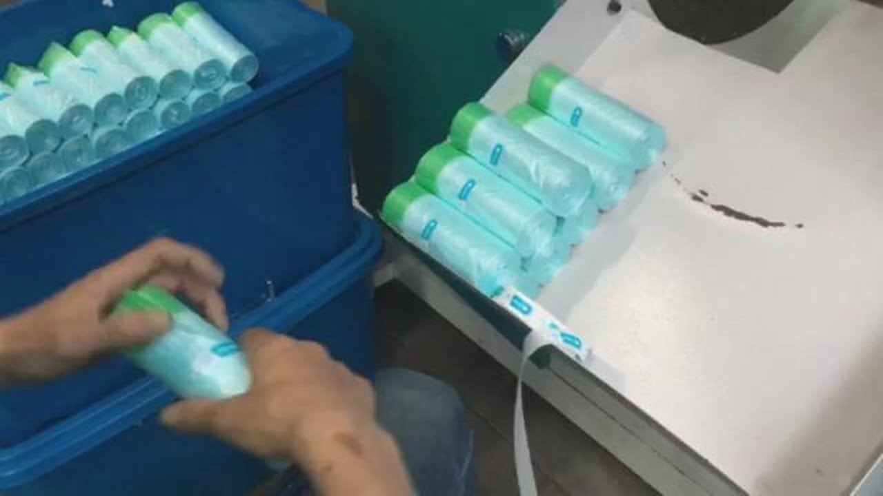 Drawstring Garbage Bag Making Machine - YouTube