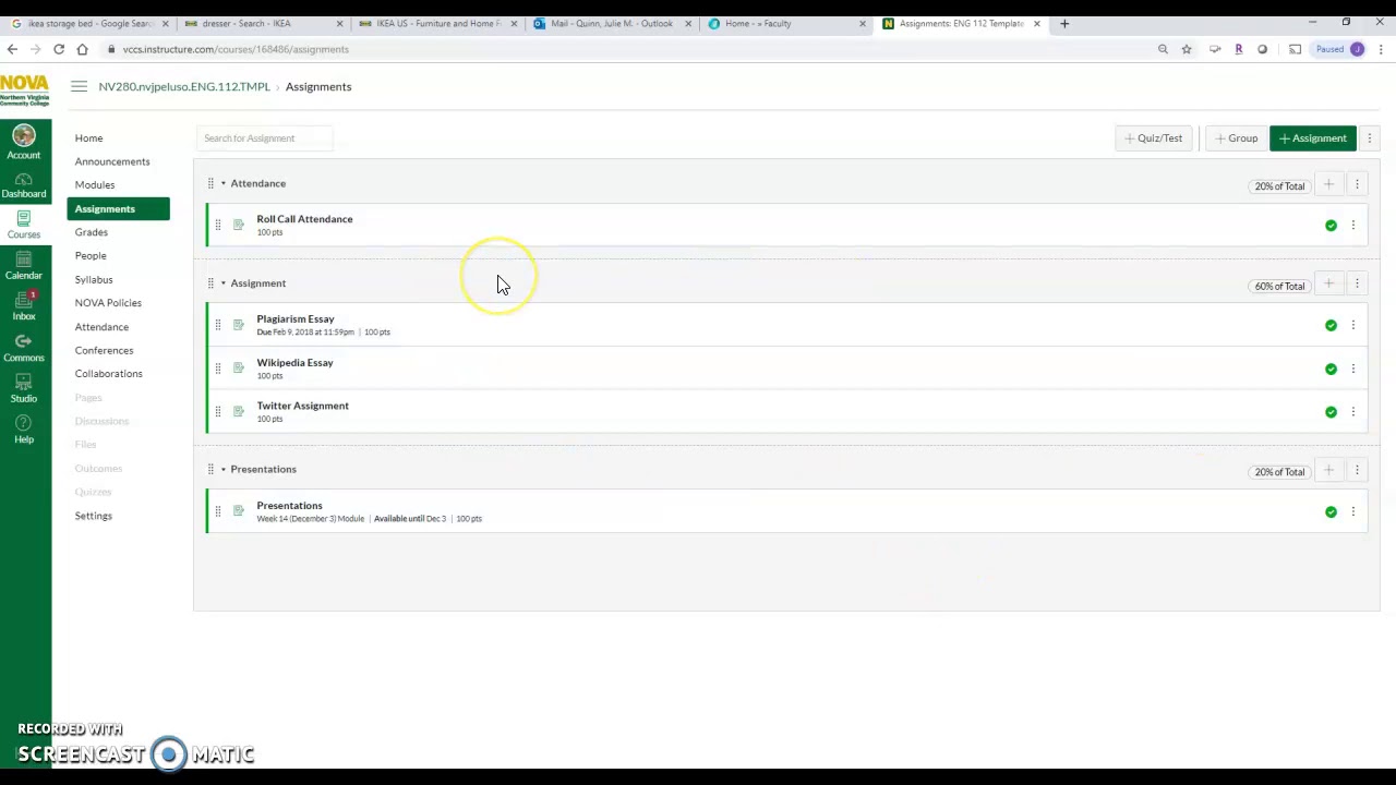 Canvas for NOVA Faculty: Weighing Grades in Canvas - YouTube