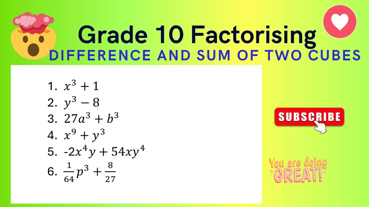 Grade 10 factorising Algebra - YouTube