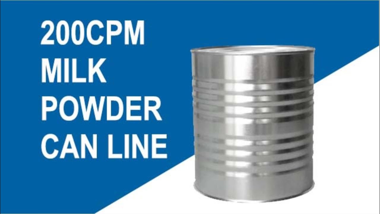 Automatic 200cpm milk powder can production line - YouTube