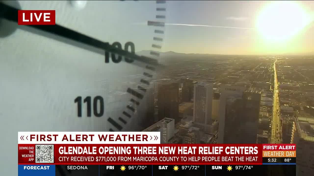 3 new heat relief stations open as extreme heat hits Arizona - YouTube