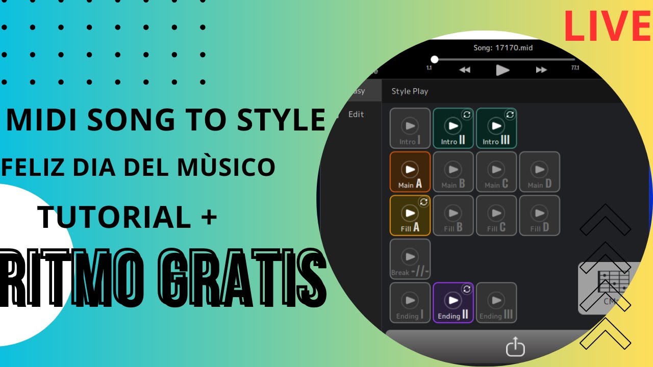 COMO USAR -MIDI SONG TO STYLE- KISSME A RITMO GRATIS YAMAHA TECLADOS ...