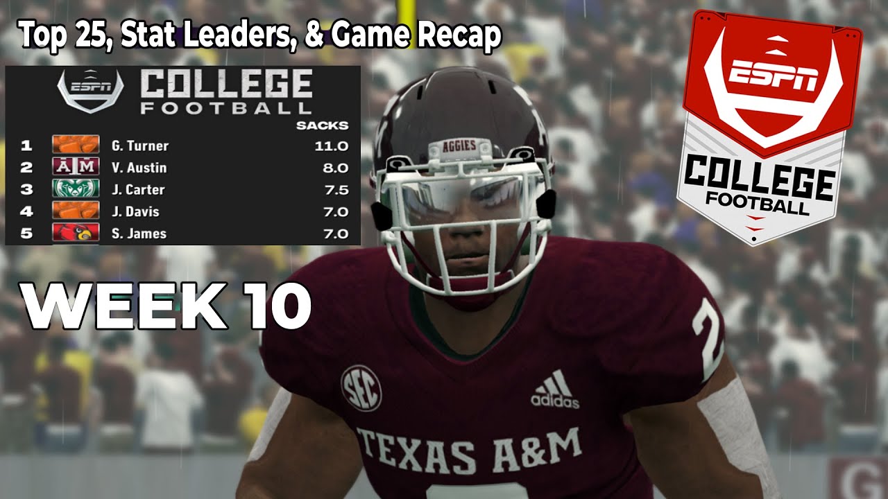 CFB WEEK 10 TOP 25, STAT RECAP & GAME RECAP. I'm Showing My Subscriber ...