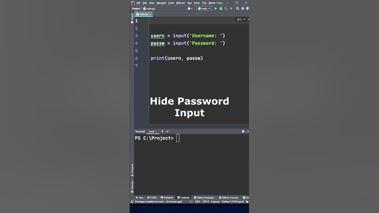 Easy Hide Password Input In Python Youtube