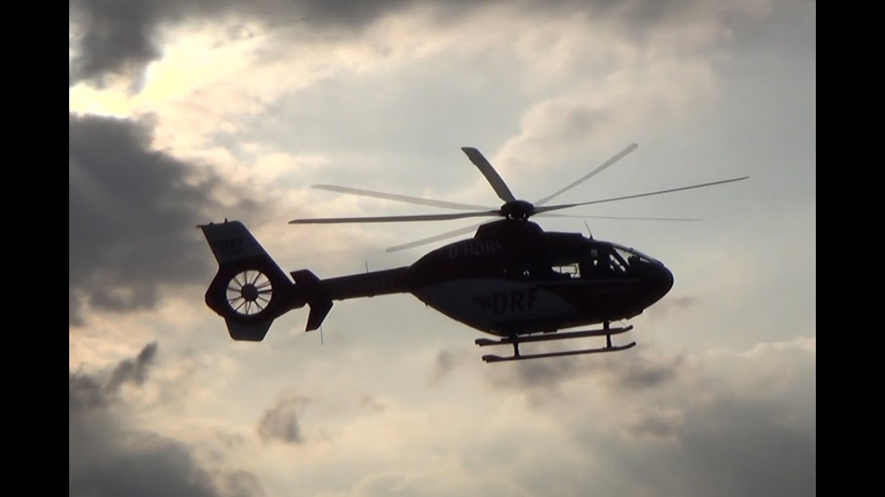 Eurocopter EC135 Christoph 60 engine start, takeoff and landing D-HDRK ...