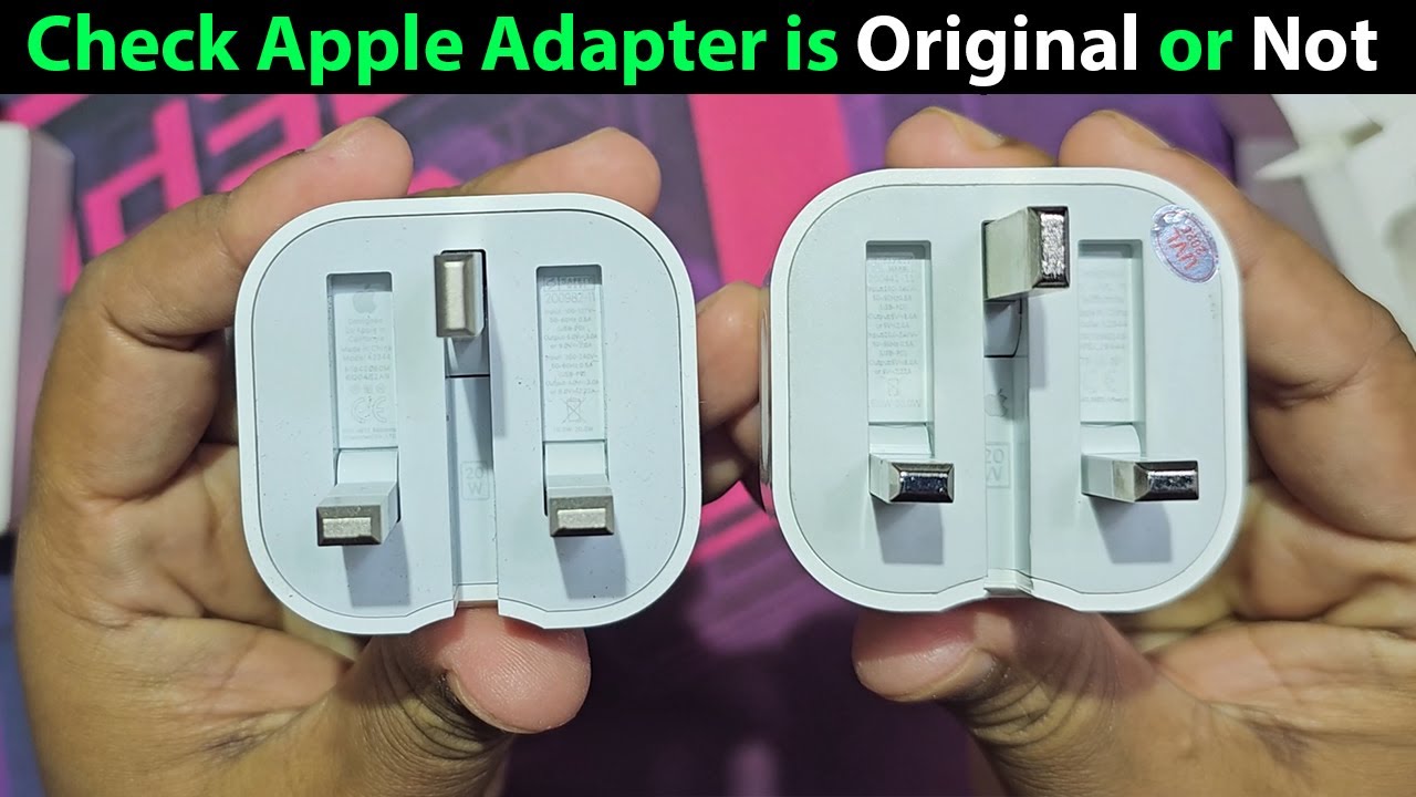How to check apple 20w adapter is original or fake - YouTube