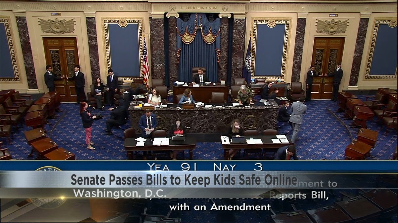 US Senate passes bills to protect kids online - YouTube