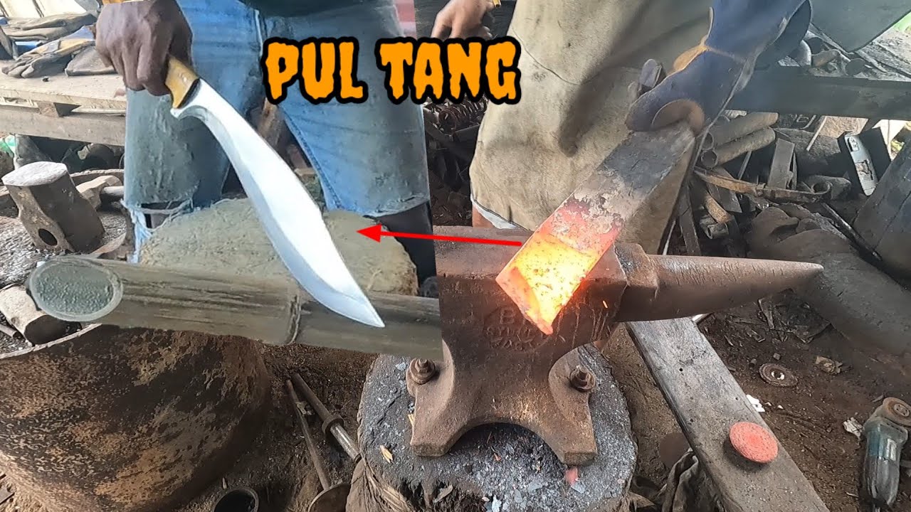 menempa besi limbah menjadi golok tebas super tajam - YouTube