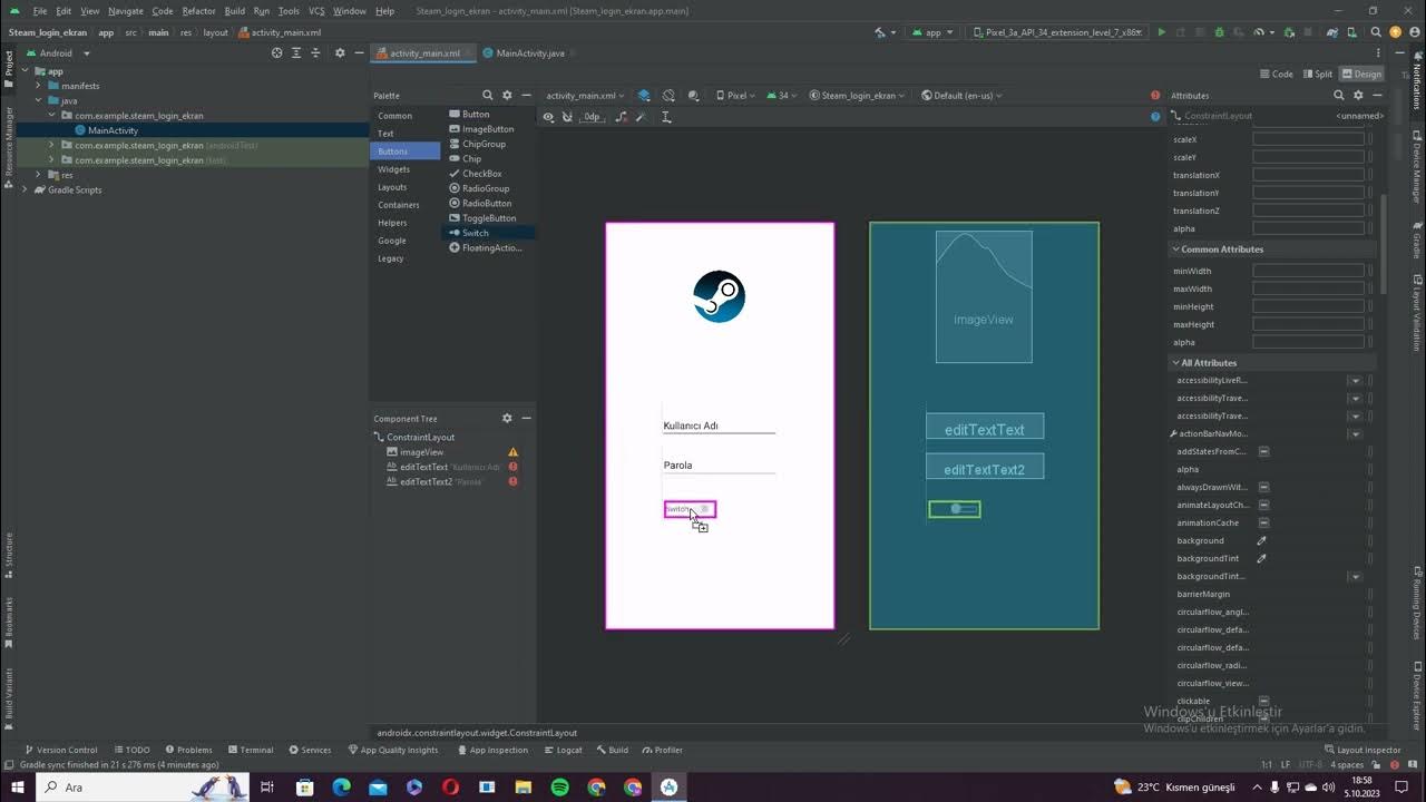 Android Studio Login Ekranı oluşturma - YouTube