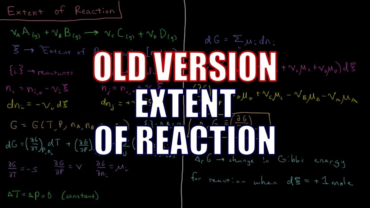 Chemical Thermodynamics 10.1 - Extent of Reaction (Old Version) - YouTube