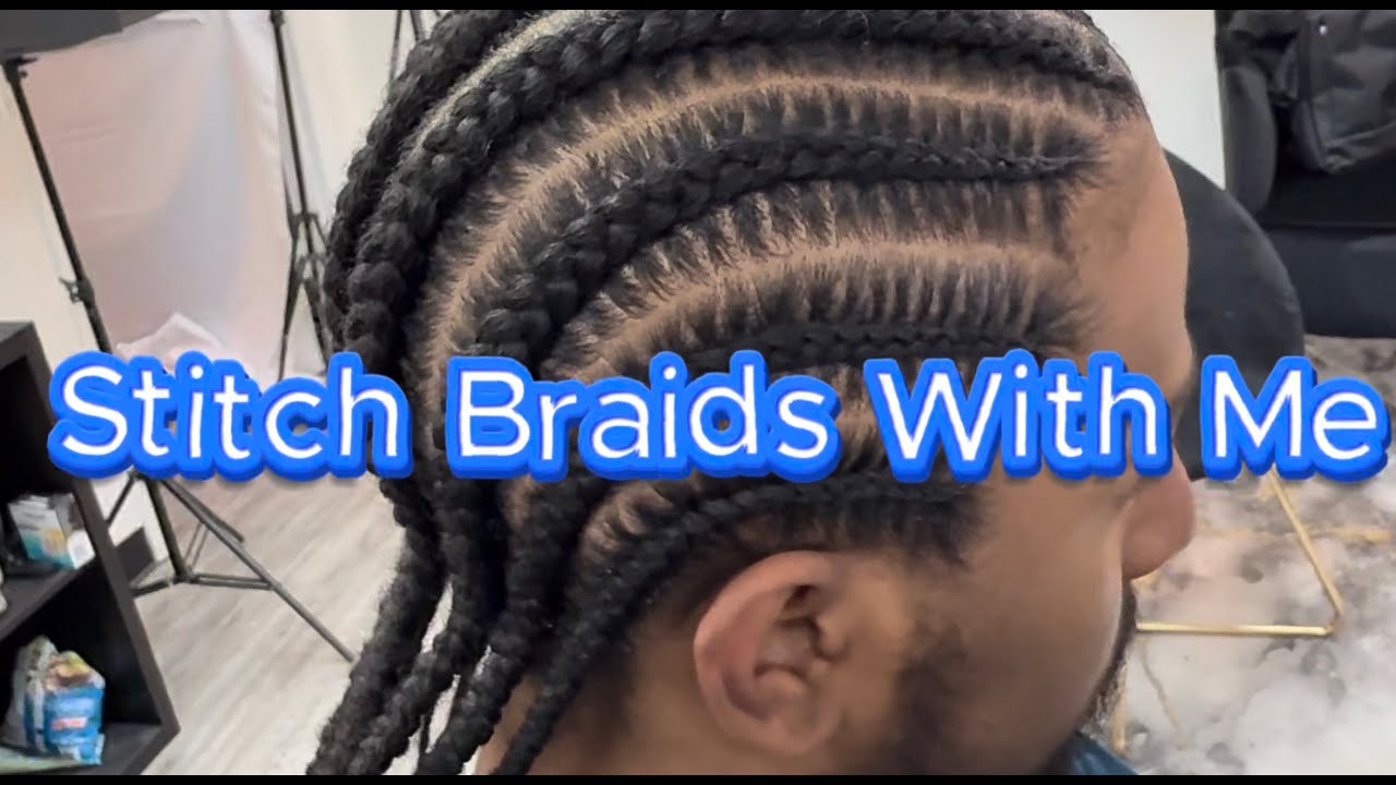 How to get neat stitch braids on natural hair. - YouTube
