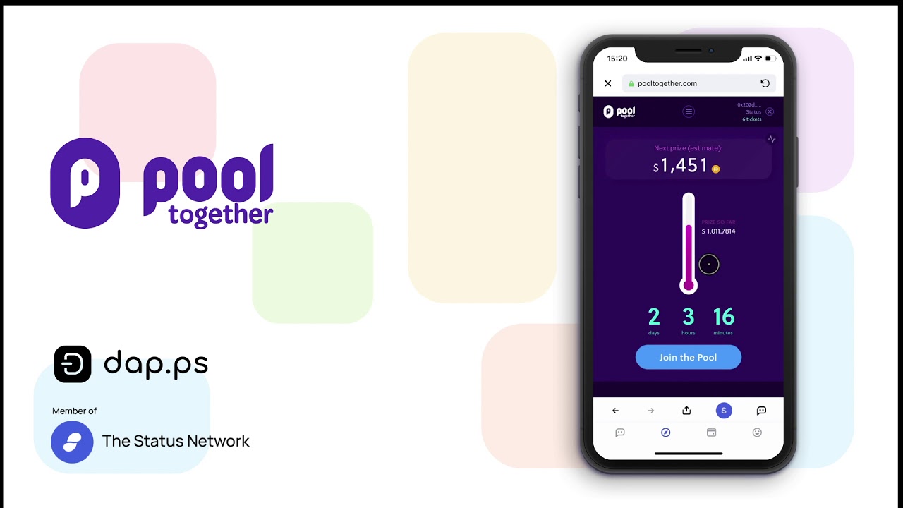 Mobile Defi with Dap.ps: PoolTogether - A DeFi no-loss lottery. - YouTube