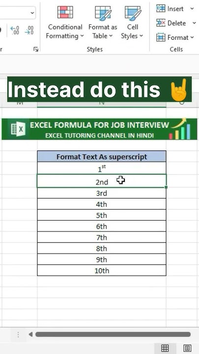Format text as superscript | Excel tutoring | Excel for fresher | Excel hacks | excel tips and ...