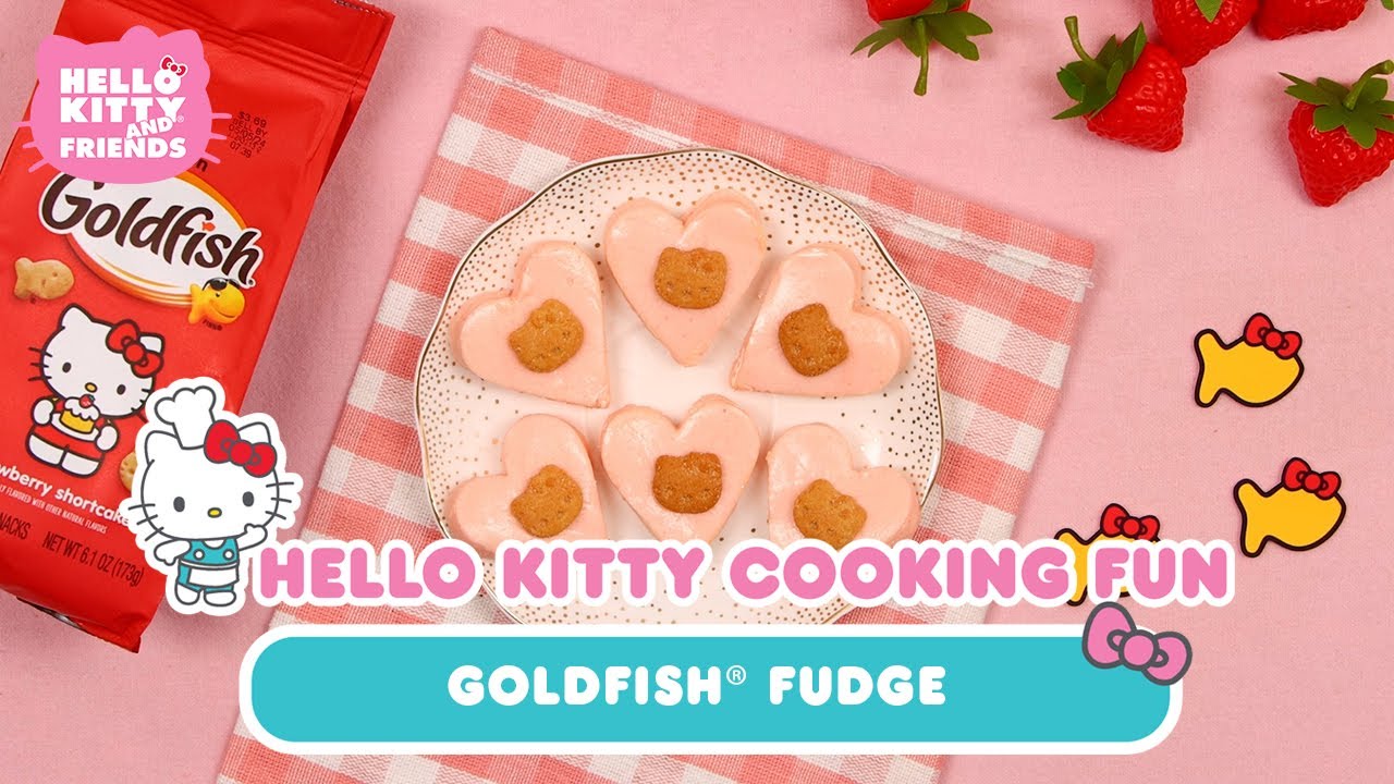 Hello Kitty x Goldfish Easy Fudge | Hello Kitty Cooking Fun - YouTube