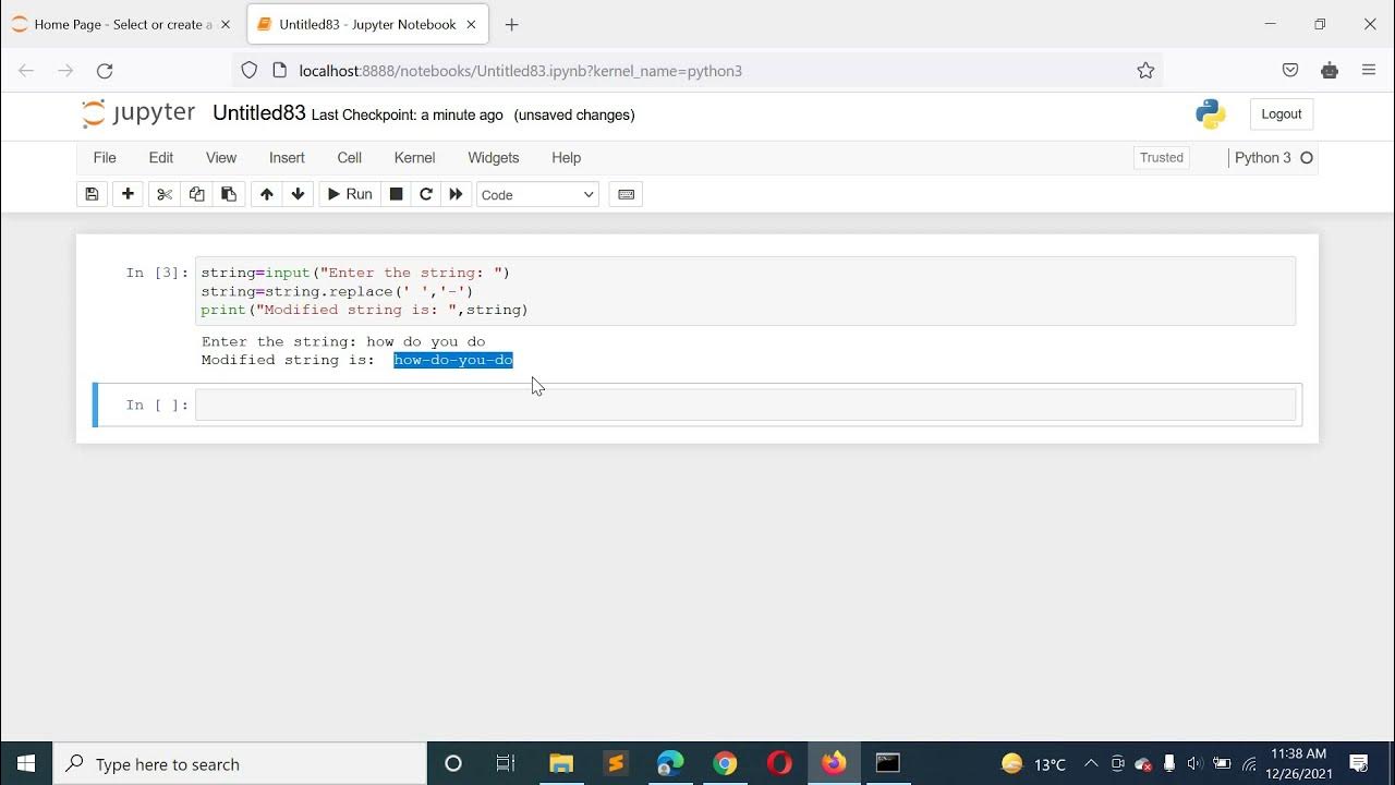 Python Program to Take in a String and Replace Every Blank Space with Hyphen - YouTube