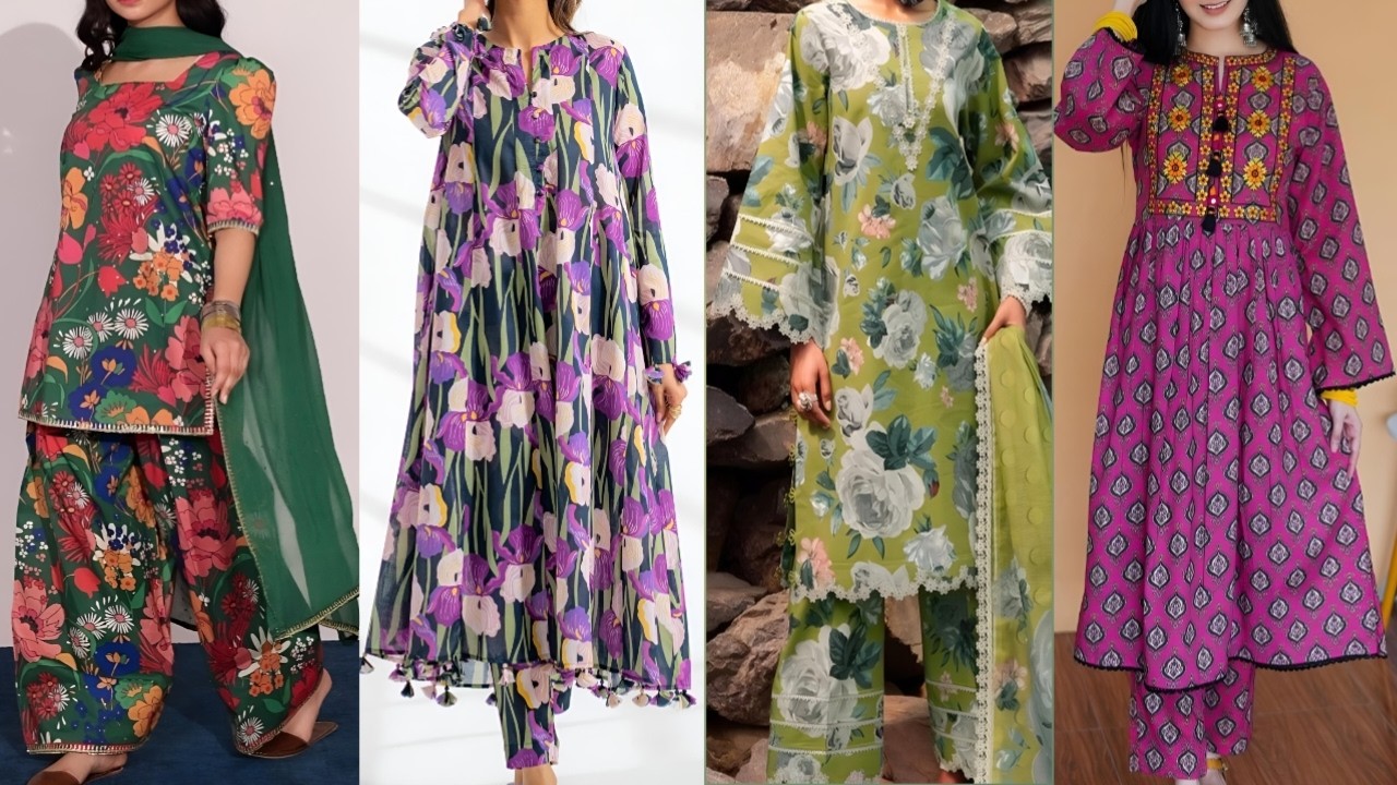 Same Print Dress Design 2025||Printed 2 Piece Suit Ke Design||Eid Dress ...