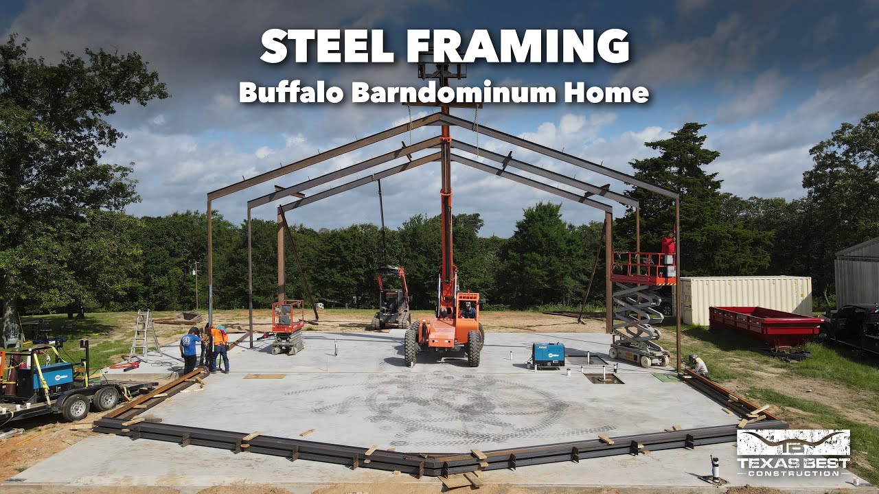 Buffalo BARNDOMINIUM Home Steel Framing | Texas Best Construction - YouTube