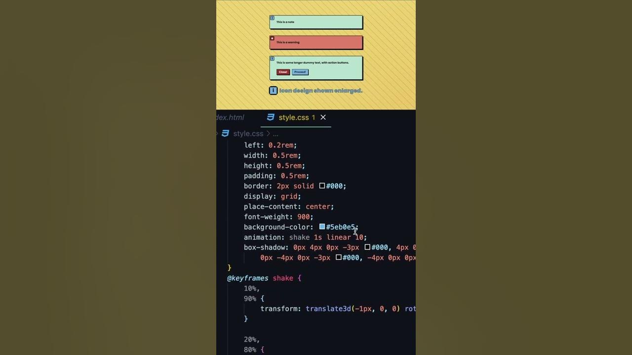 Informational Messages Design Mind Blowing Codepen 63 Html Css Shorts Shortvideo