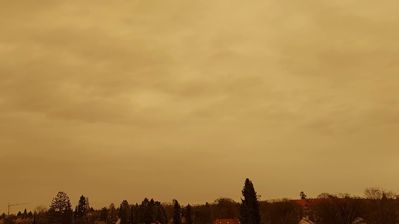 Rare phenomena yellow sky due to Sahara dust over Munich/Germany 15 ...