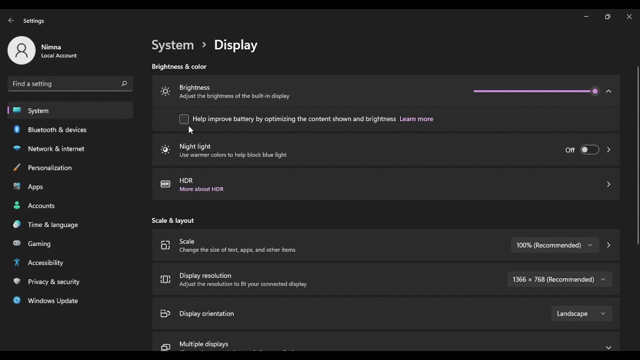 How to fix Windows 11 auto dimming 100% working. - YouTube
