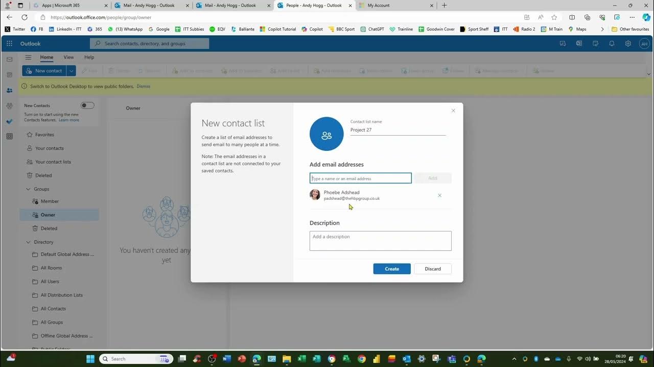 Microsoft Outlook: Creating Distribution Lists in Outlook - YouTube