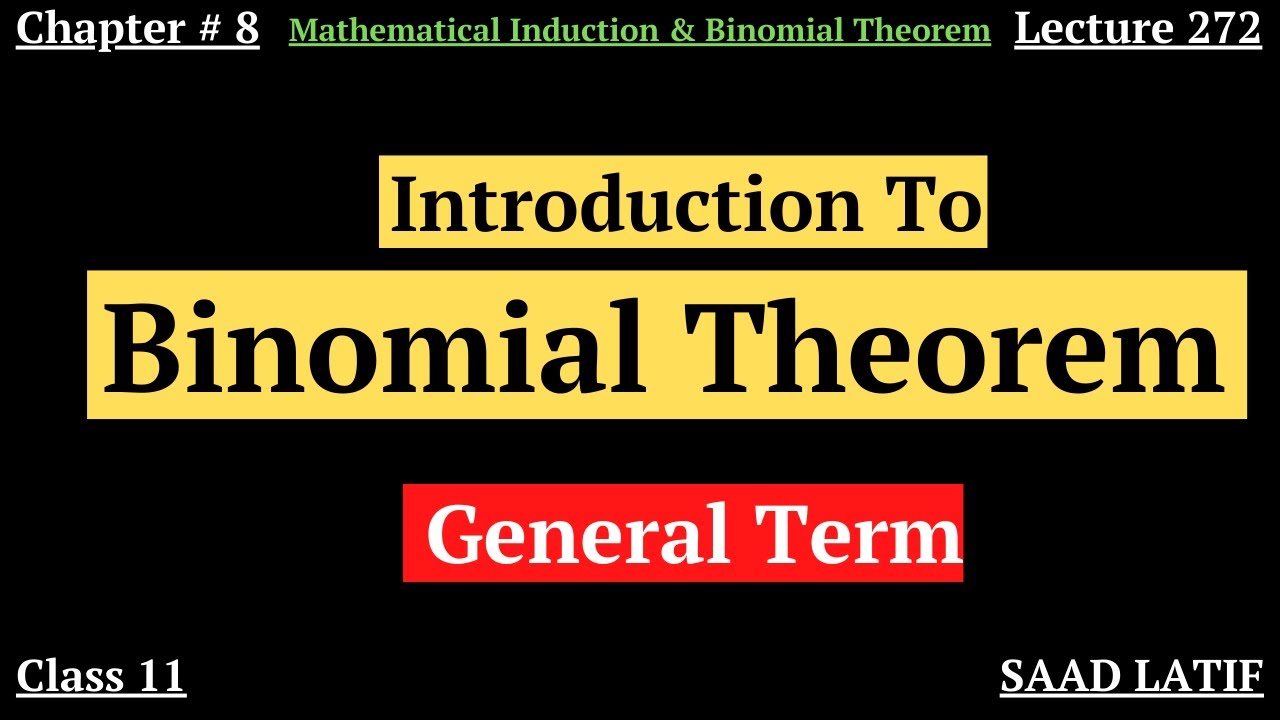Class 11 Maths | Lecture 272 | Chapter 8 | Introduction to Binomial ...