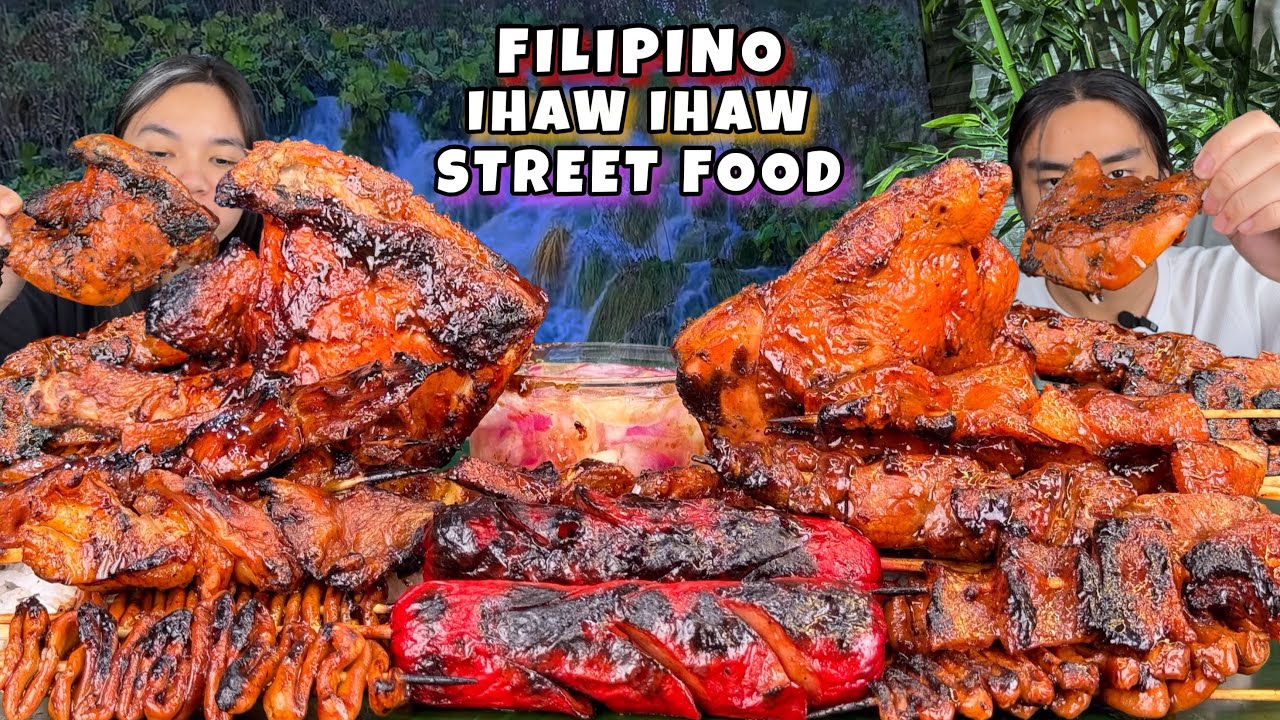 Filipino Assorted Ihaw-Ihaw Street Food Mukbang ( Isaw ng manok, Pork ...