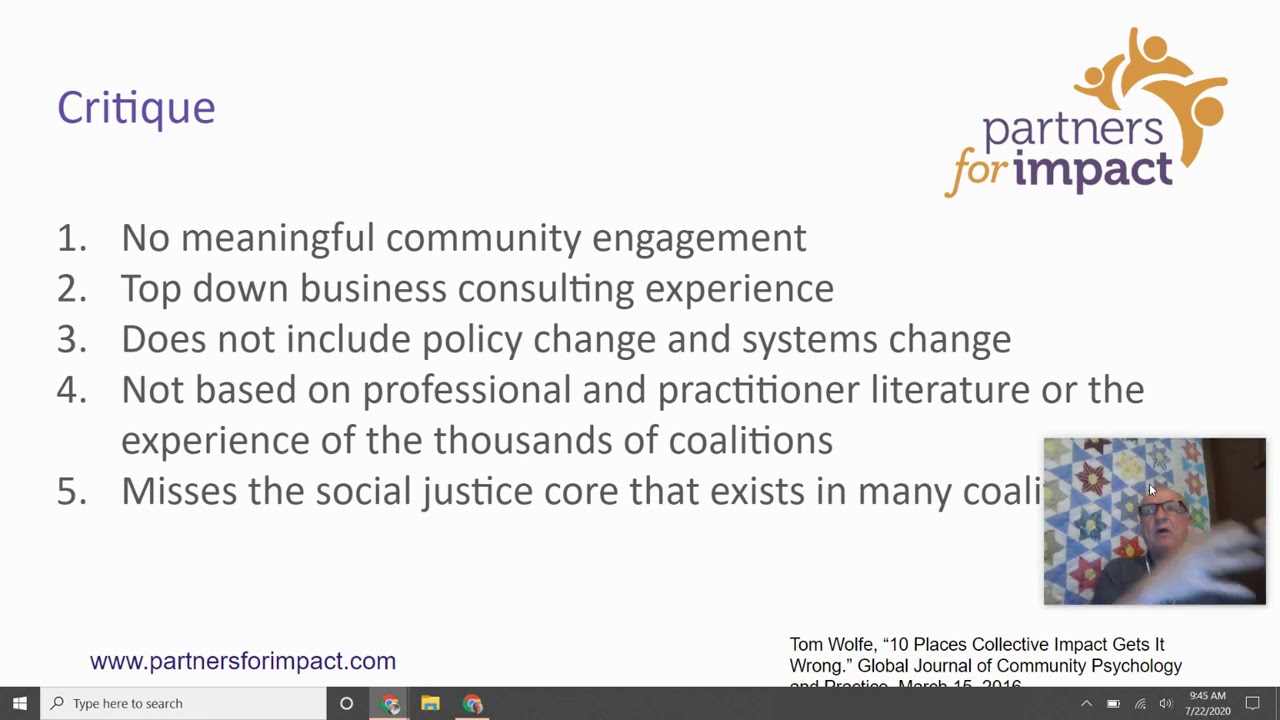 Collective Impact Critiques and Principles of Practice - YouTube