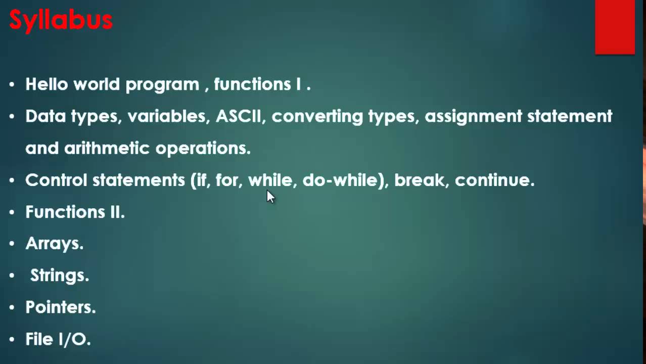 20 Arabic C Programming Revision Youtube