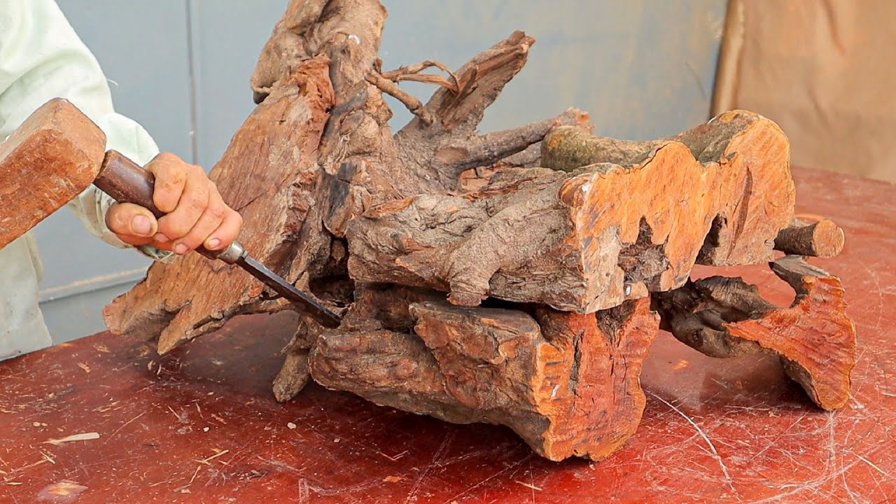Turn Deformed Logs Into A Wonderful Art Table // Unique And Useful ...