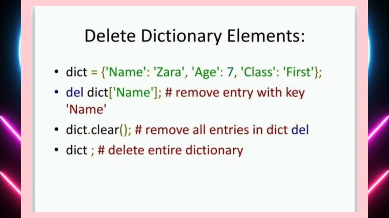 GE3151 PSPP UNIT 4 Dictionary in python - YouTube
