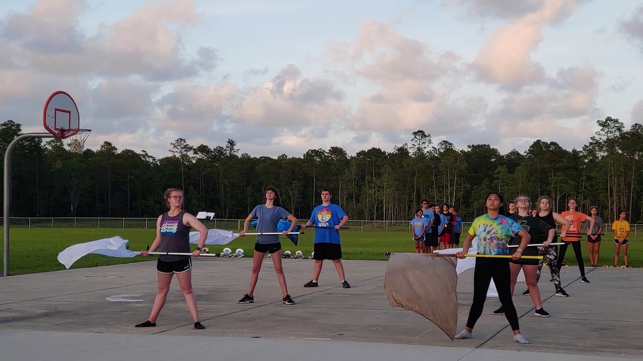 Nease High School color guard mini camp - YouTube