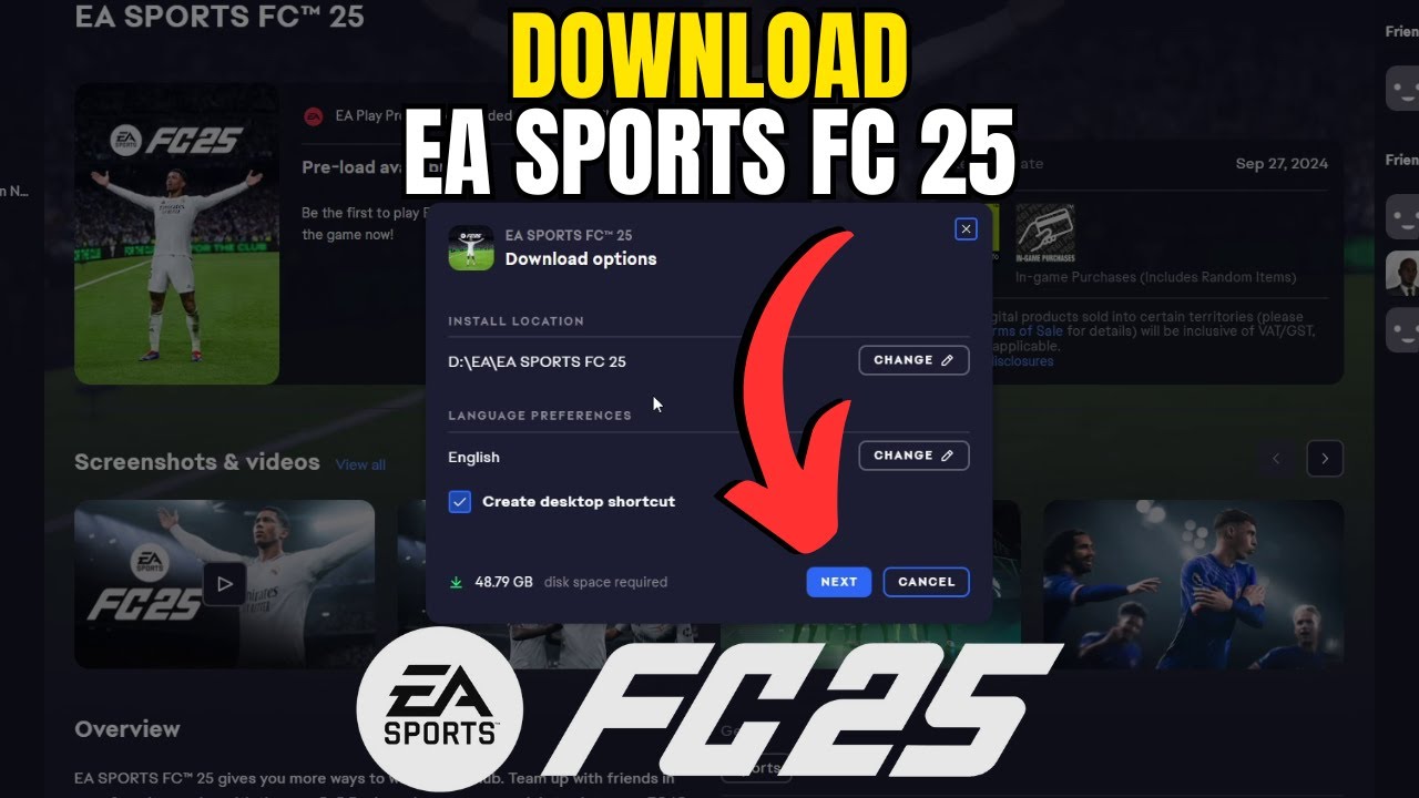 How to Pre-Load FC 25 in EA App - Download EA Sports FC 25 with Early ...