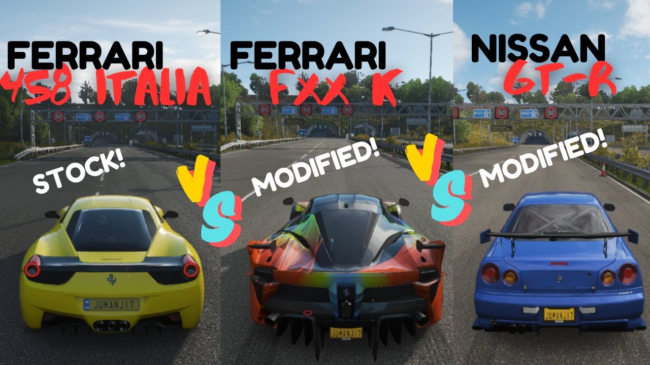SPEED TEST BETWEEN STOCK FERRARI 458 ITALIA V/S MODIFIED FERRARI FXX K ...