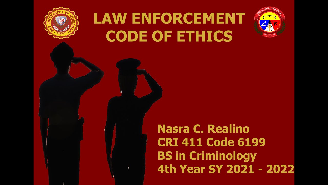 LAW ENFORCEMENT CODE OF ETHICS - SCHOOL PROJECT - YouTube