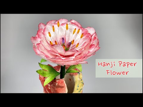 How to Make Peony Paper Flower with Korean Hanji Paper | Paper Flower Making