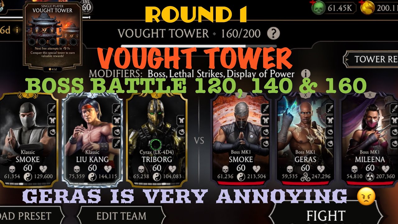 Round 1| Vought Tower Boss Battle 120, 140 & 160+ Rewards| Annoying ...