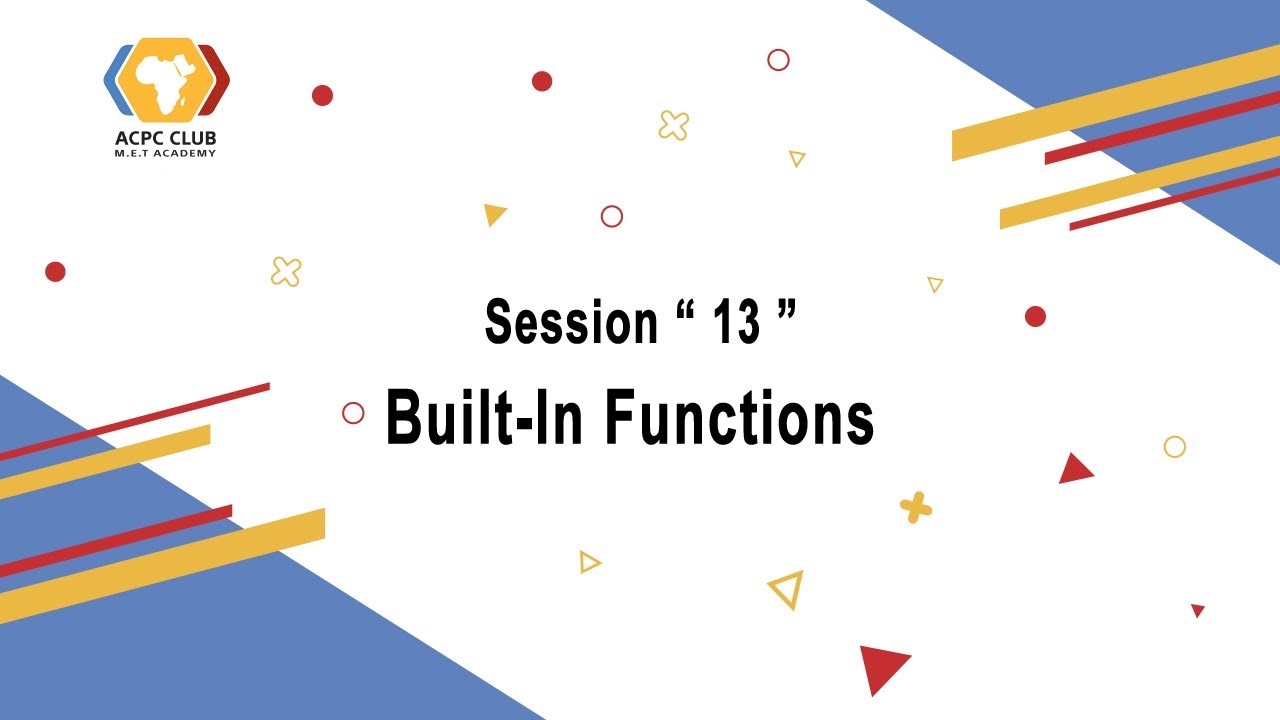 13 Built In Functions YouTube 13 Built In Functions YouTube