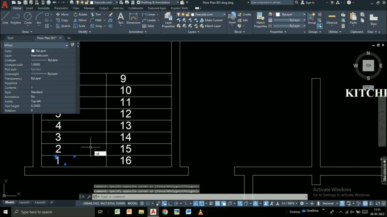 003 Autocad Tutorial How To Use Tcount Command In Autocad Youtube