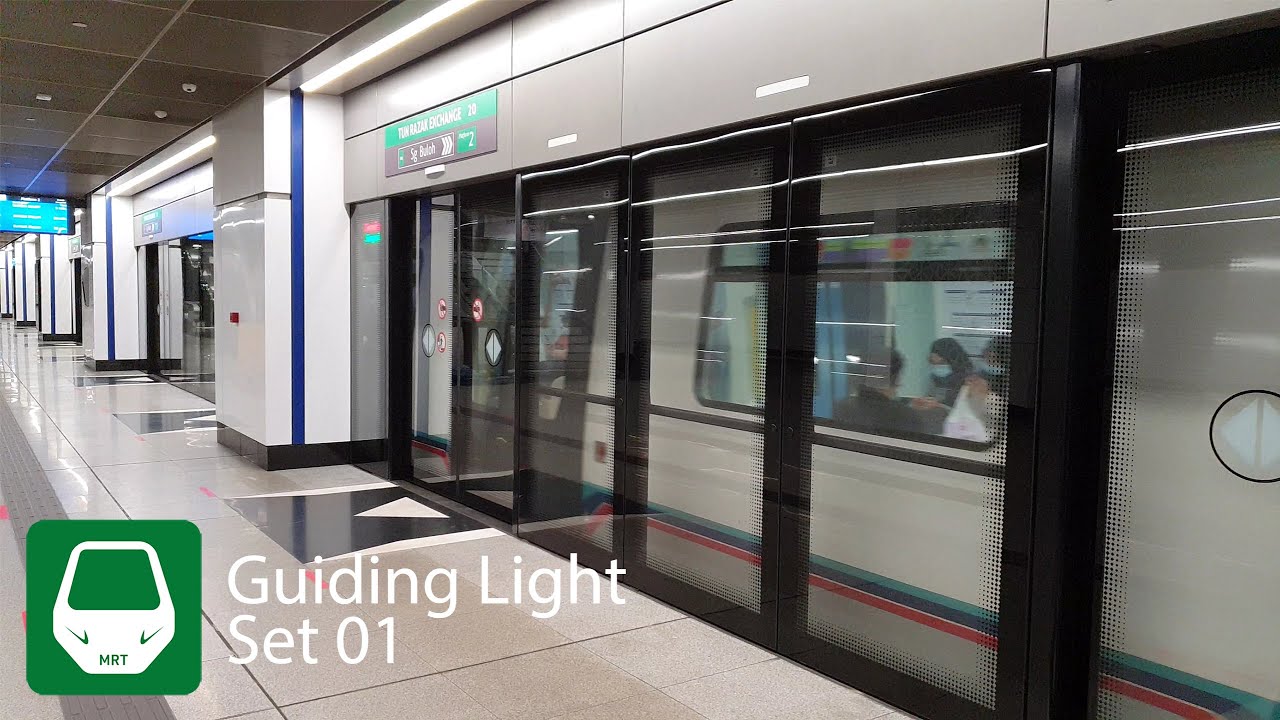 MRT KAJANG LINE (SBK LINE) GUIDING LIGHT SET 01 DEPARTING AT TUN RAZAK ...