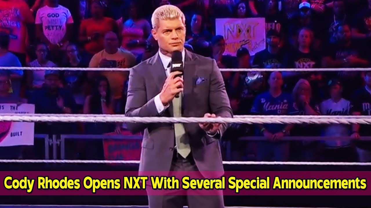 Cody Rhodes Opens WWE NXT With Several Special Announcements - YouTube