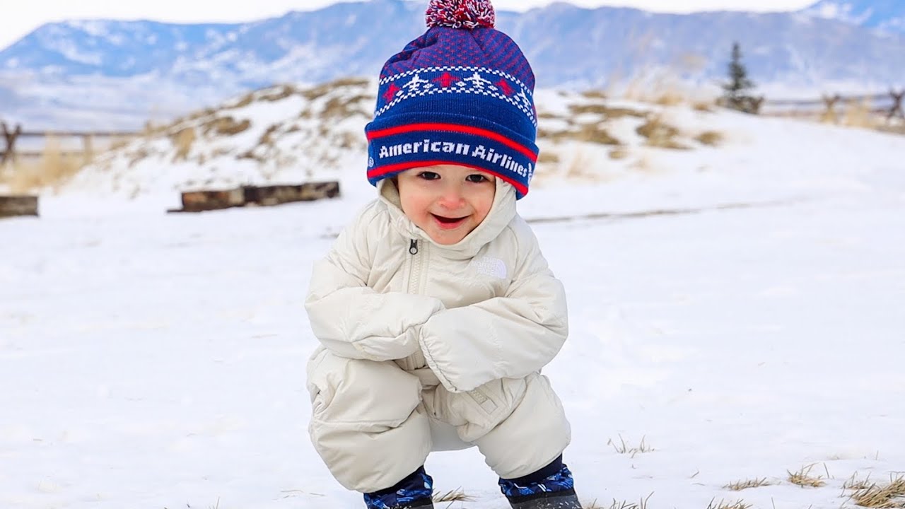 Baby's First Time Playing in Snow!!! SO CUTE!!! - YouTube