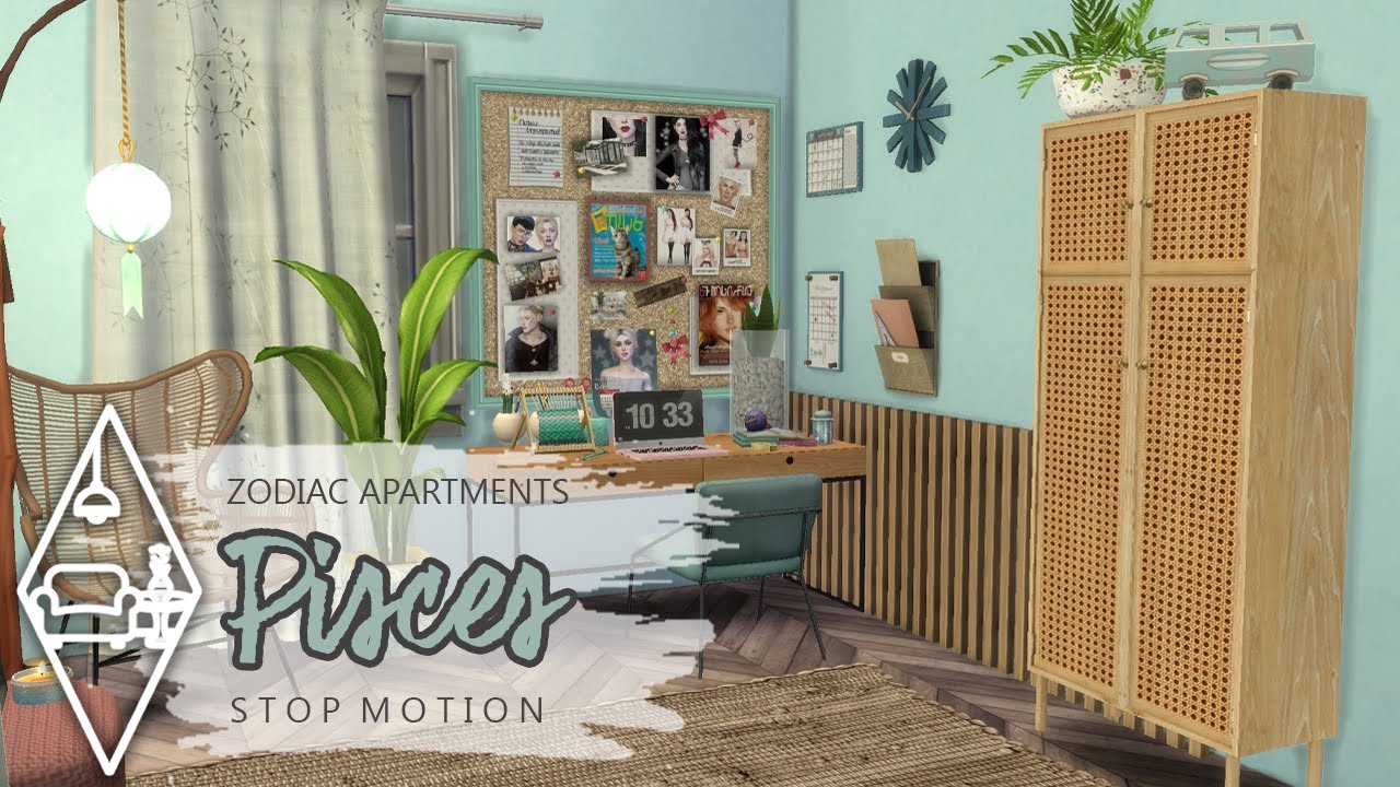 PISCES | ZODIAC APARTMENTS | +CC | The Sims 4 | Stop Motion Build - YouTube