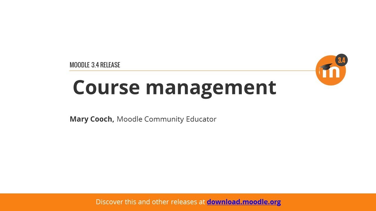 Course Management In Moodle 3.4 - YouTube