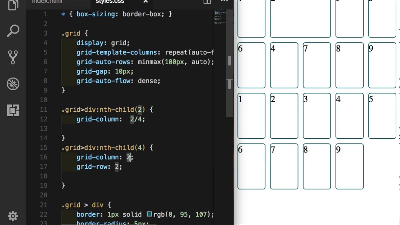 CSS Grid 012 row lines 및 column lines - YouTube