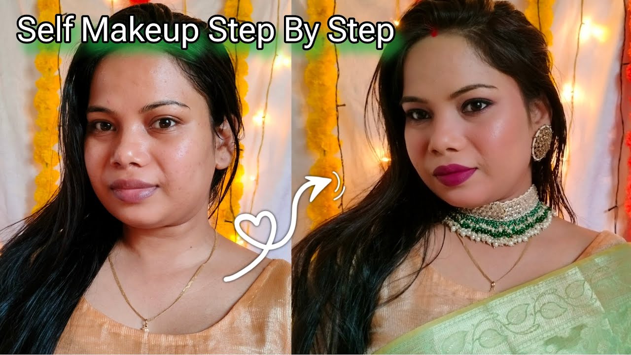 Self Makeup Step By Step Tutorial || How To Do Subtle Bold Makeup At ...