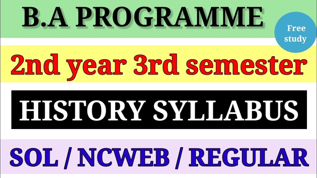 2nd year 3rd semester history syllabus 2022 | History syllabus 3rd ...